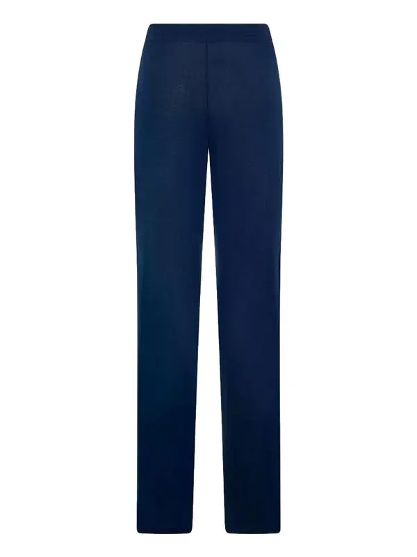 MOORER Knitted Drawstring Trousers - Blue