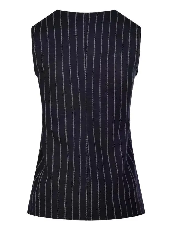 Max Mara Pinstripe Sleeveless Jacket - Blue