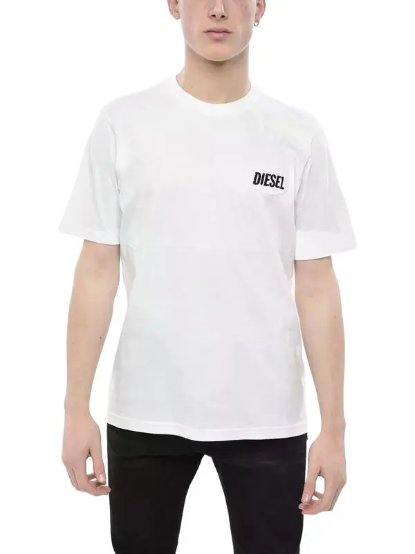 DIESEL® T-just-small Embroidered-logo Crewneck T-shirt - White