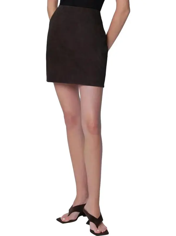 ROTATE BY BIRGER CHRISTENSEN Suede Mini Skirt - Brown