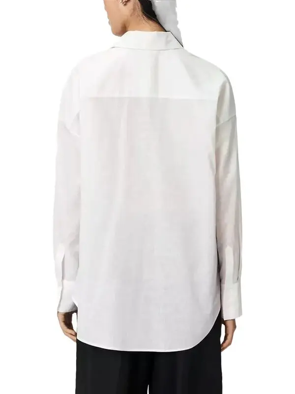 ALLSAINTS Sparrow Long Sleeve Shirt With Appliqué Detail - White