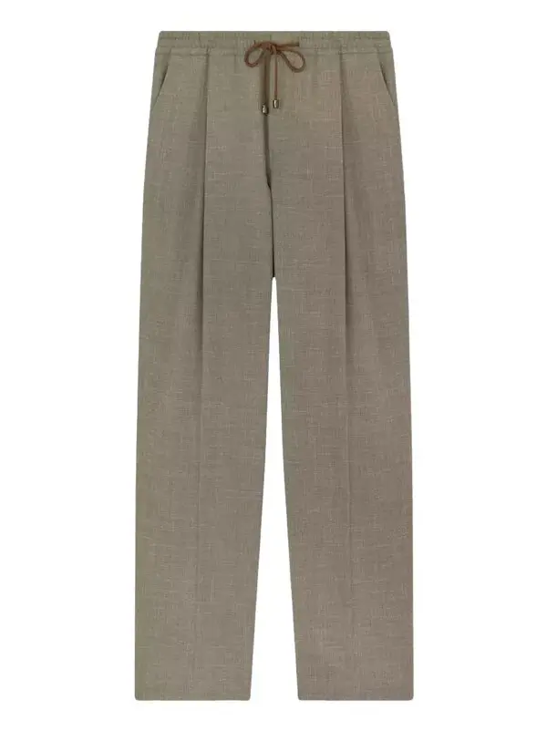 RETORI Retroi Drawstring-waist Pleated Tailored Trousers - Grey
