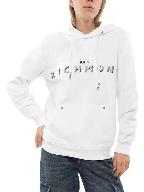 John Richmond Embroidered Logo Hoodie - White
