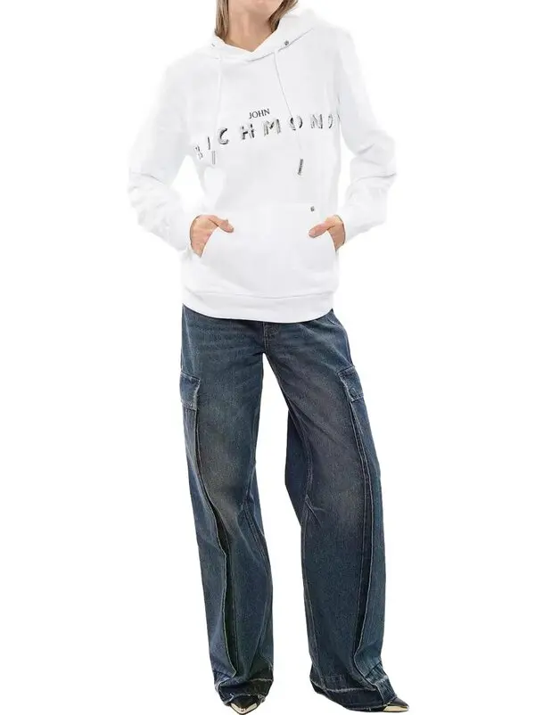 John Richmond Embroidered Logo Hoodie - White