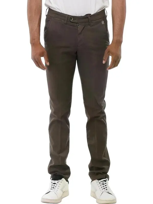 Corneliani Linen-blend Chino Trousers - Brown