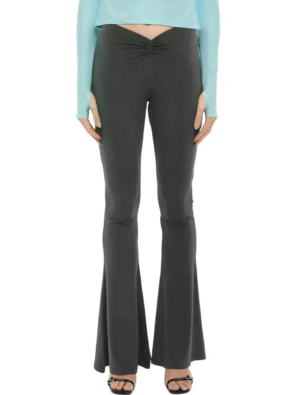Andamane The Attico Ruched Bootcut Trousers - Grey