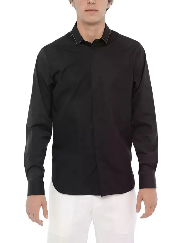 Neil Barrett Cut-out Bolt Slim-fit Shirt - Black