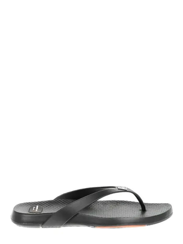 Corneliani Logo Plaque Flip Flops - Black