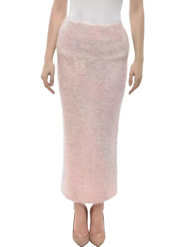 HOLZWEILER Elasticated Waistband Midi Skirt - Pink