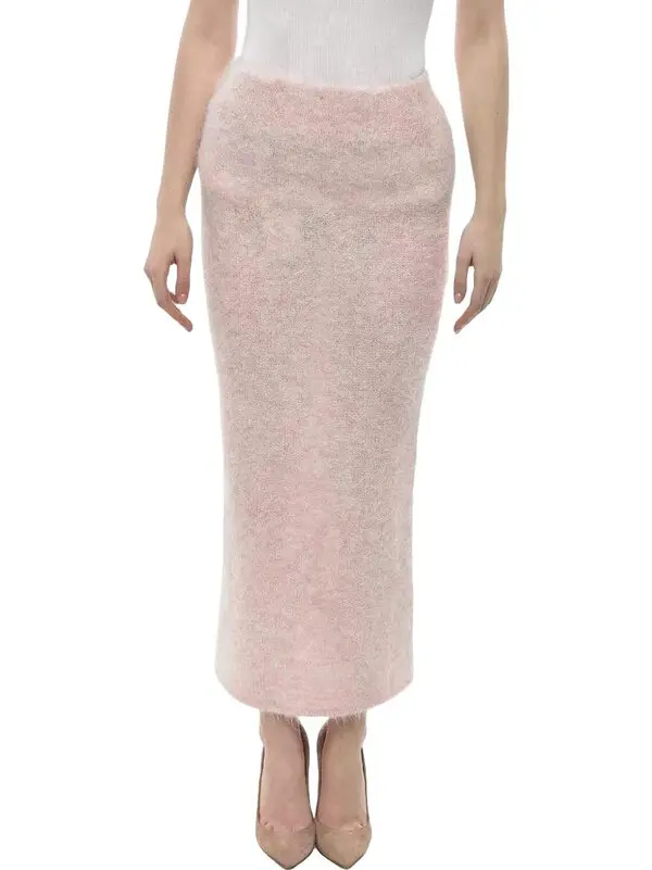 HOLZWEILER Elasticated Waistband Midi Skirt - Pink