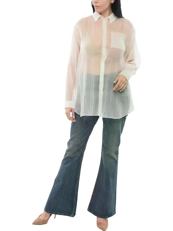 SUPER BLOND Silk Patch Pocket Shirt - Neutrals