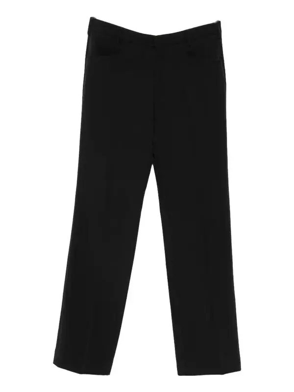 SECOND / LAYER Pressed Crease Straight-leg Trousers - Black