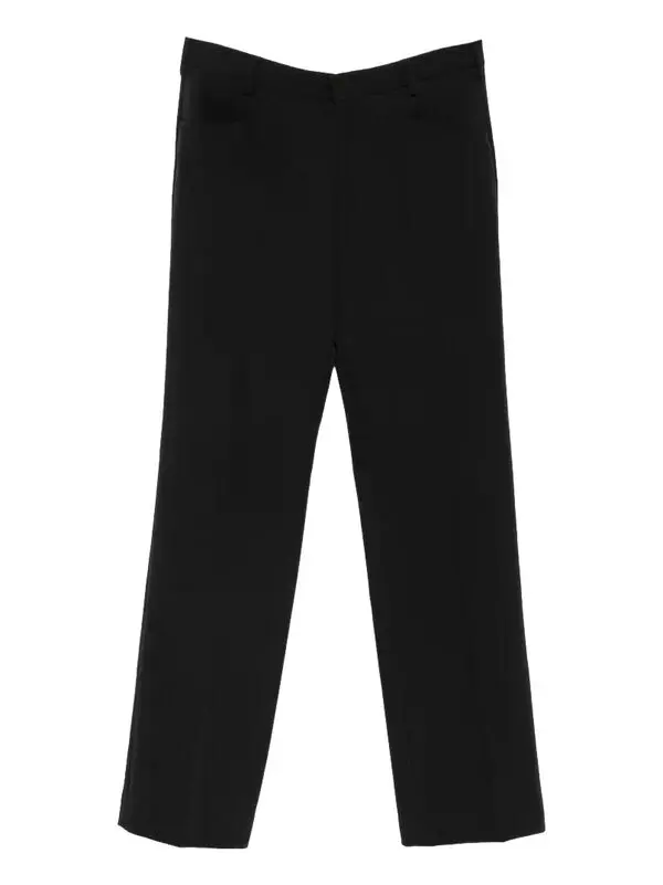 SECOND / LAYER Pressed Crease Straight-leg Trousers - Black