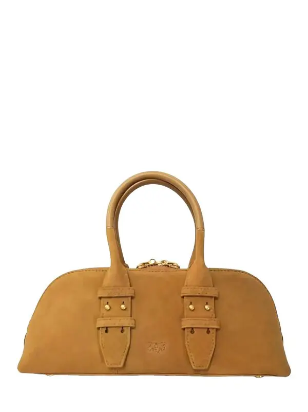 Pinko Love Birds Buckle Shoulder Bag - Brown