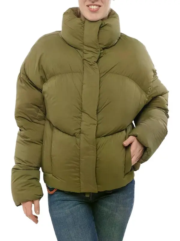 Bacon Quilted High-neck Jacket - Green