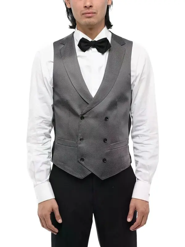 Corneliani Double-breasted Patterned Waistcoat - Grey