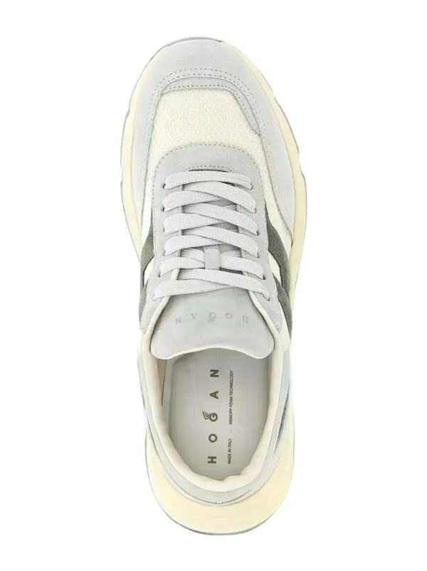 Hogan Hyperlight Suede-panel Low-top Sneakers - Grey