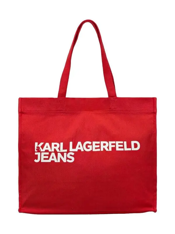 Karl Lagerfeld Logo Print Tote Bag - Red
