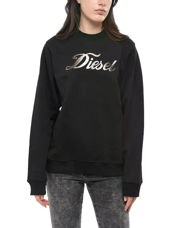 DIESEL® Brushed Lamé Logo Sweatshirt - Black