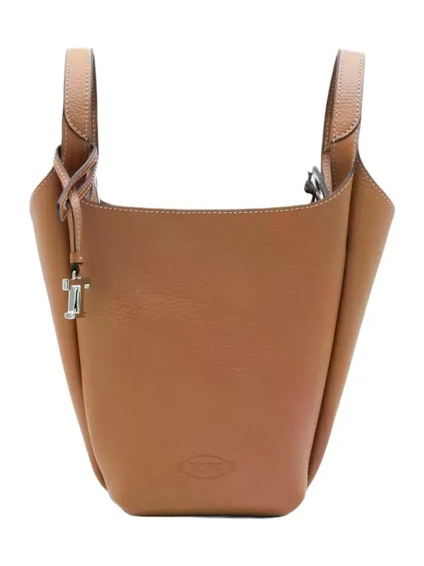 TOD'S Logo-embossed Leather Bucket Bag - Brown