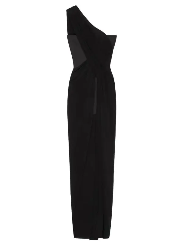 Givenchy Draped One-shoulder Maxi Dress - Black