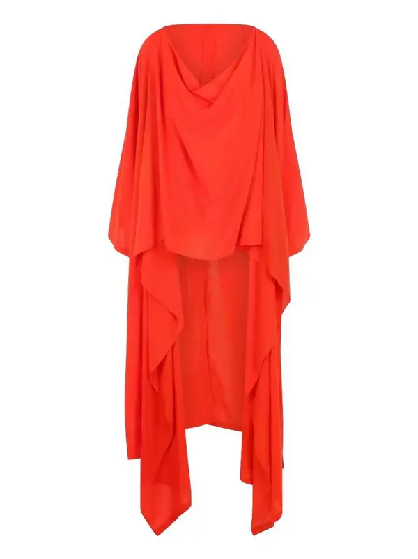 Yohji Yamamoto Draped Asymmetric Cape - Red
