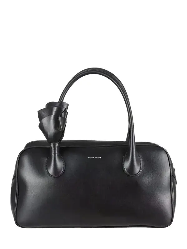 Magda Butrym Brigitte Rose Detail Leather Tote Bag - Black