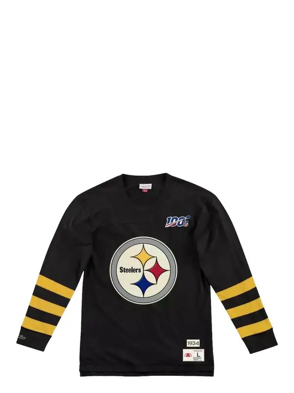 Mitchell & Ness Nfl Pittsburgh Steelers Logo-print T-shirt - Black