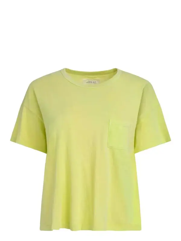 The Great. Chest Patch Pocket Drop Shoulder T-shirt - Yellow