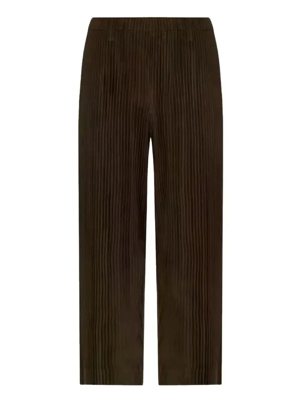 Issey Miyake Pleated Texture Trousers - Brown
