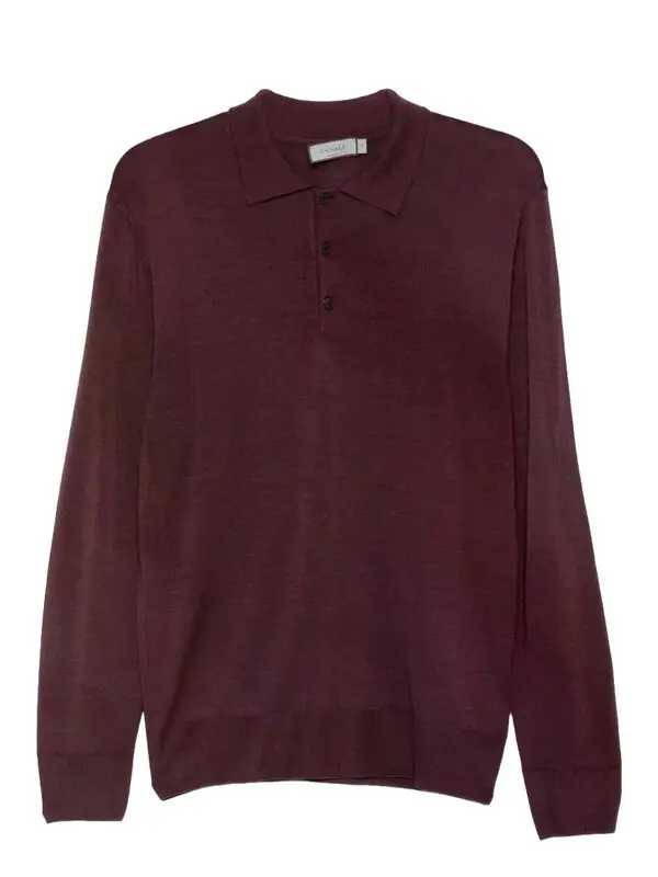 Canali Long-sleeve Polo Shirt - Purple
