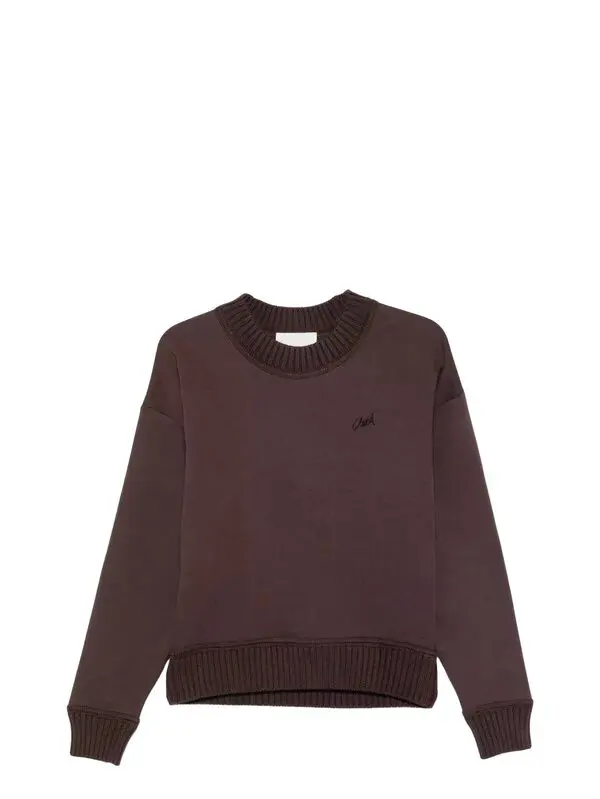 Closed Embroidered Logo Sweatshirt - Brown