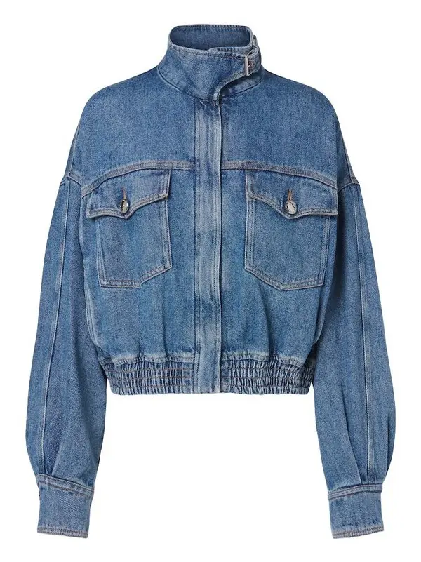 Sportmax Denim Bomber Jacket - Blue