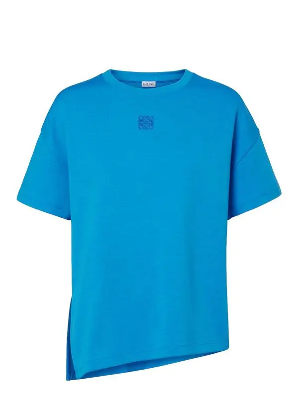 Loewe Asymmetric Cotton-blend T-shirt - Blue