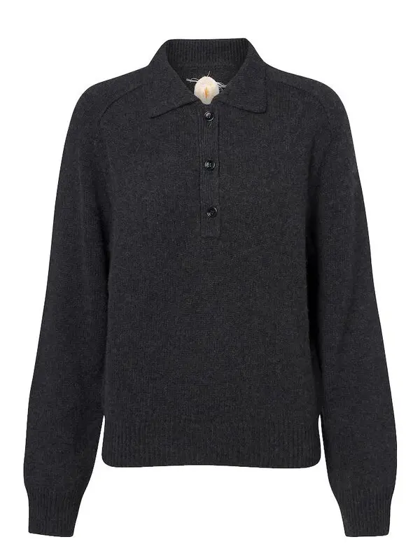 Jardin Des Orangers Wool And Cashmere Polo Sweater - Grey