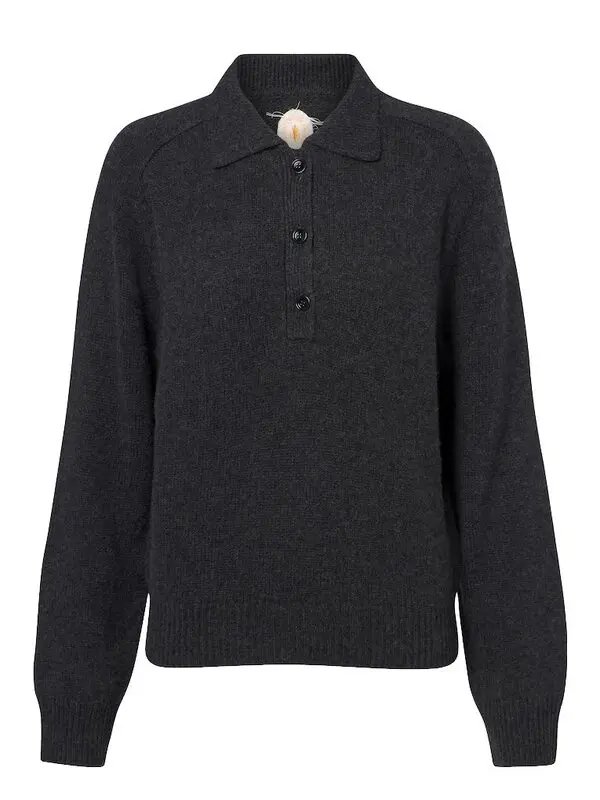 Jardin Des Orangers Wool And Cashmere Polo Sweater - Grey