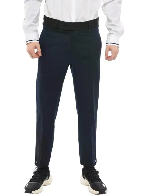 Neil Barrett Contrast Edging Ankle Button Trousers - Blue
