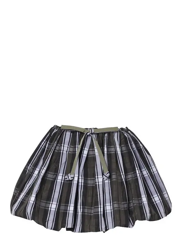 PATOU Checked Balloon Miniskirt - Grey