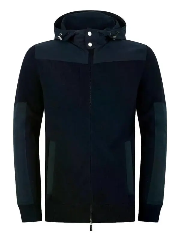 MOORER Brugnoli Zip-up Hooded Jacket - Blue
