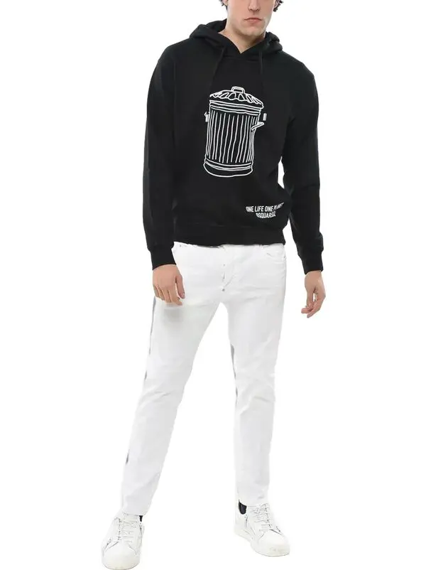 Dsquared2 Logo Print Hoodie - Black