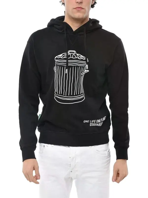 Dsquared2 Logo Print Hoodie - Black