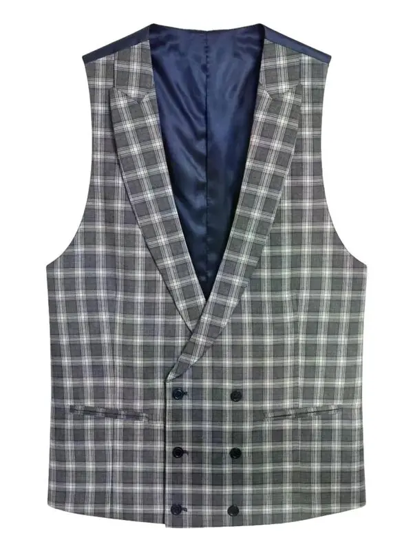 ROBERTO VINCENTI Checked Pattern Waistcoat - Grey