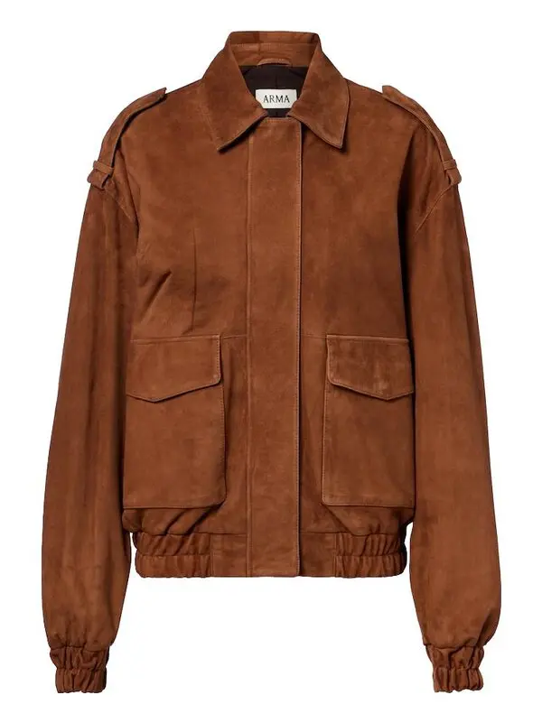 ARMA Suede Blouson Jacket - Brown
