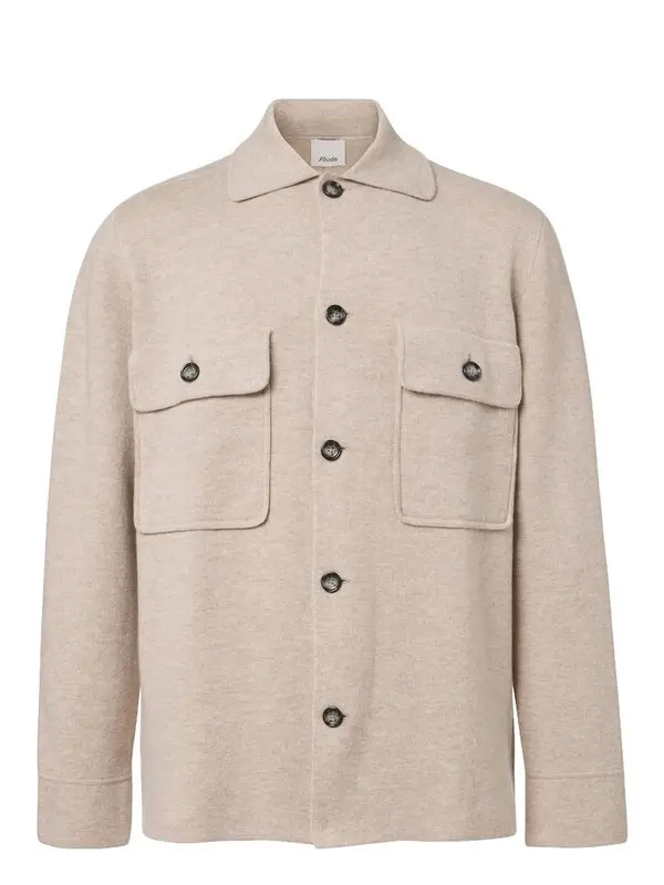 ALLUDE Knitted Wool And Cashmere Cardigan - Beige
