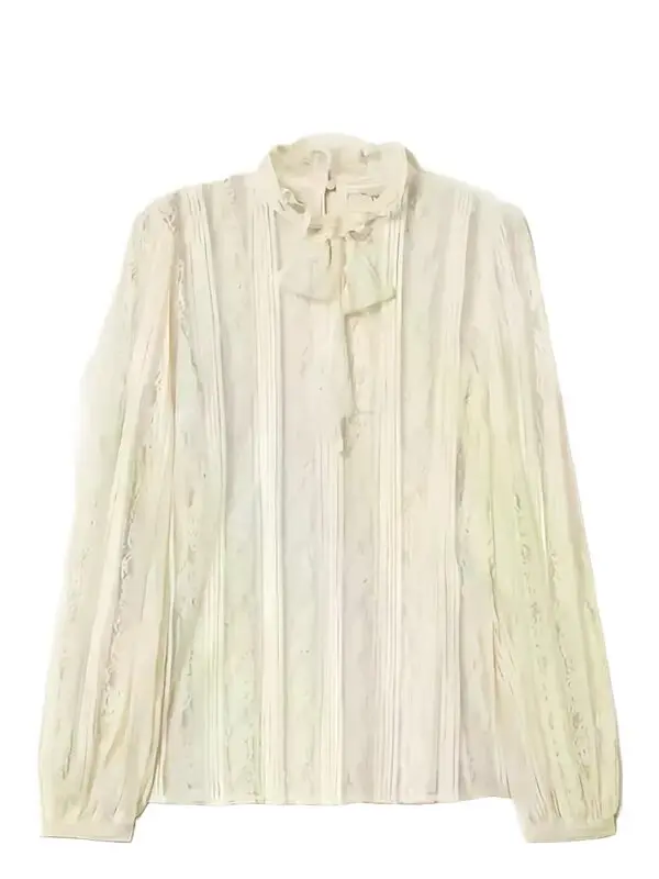 TWINSET Lace-panelled Pussy-bow Blouse - Neutrals