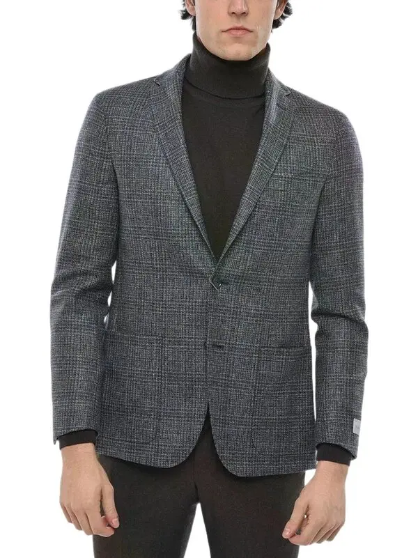 Corneliani Check-pattern Wool Blazer - Grey