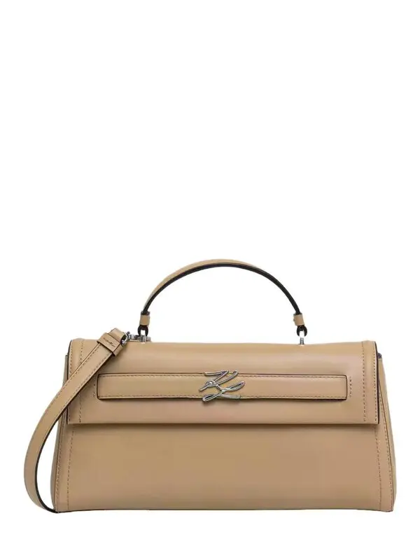 Karl Lagerfeld Kl Logo-plaque Shoulder Bag - Neutrals