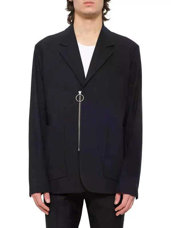 WOOYOUNGMI Zip-detail Notched-lapel Blazer - Blue