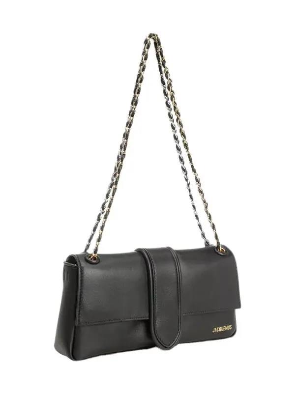 Jacquemus Bambino Chain Leather Shoulder Bag - Black