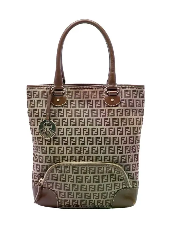 Fendi Zucchino Canvas Shopping Tote Bag - Neutrals